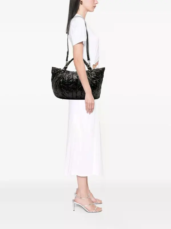 Miu Miu Quilted Patent Leather Hobo Satchel
