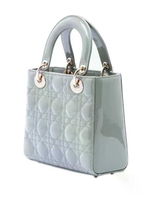 Dior Patent Cannage Lady Satchel - Grey