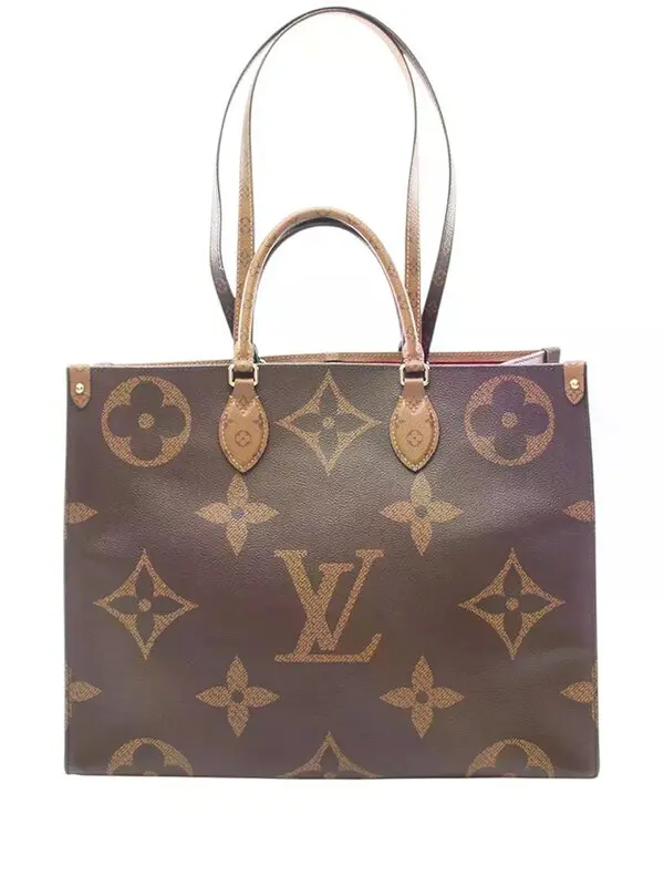 LOUIS VUITTON Monogram Reverse Giant Onthego Gm Satchel - Brown