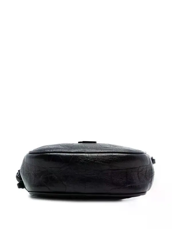 Saint Laurent Mini Croc Embossed Leather Camera Bag - Black