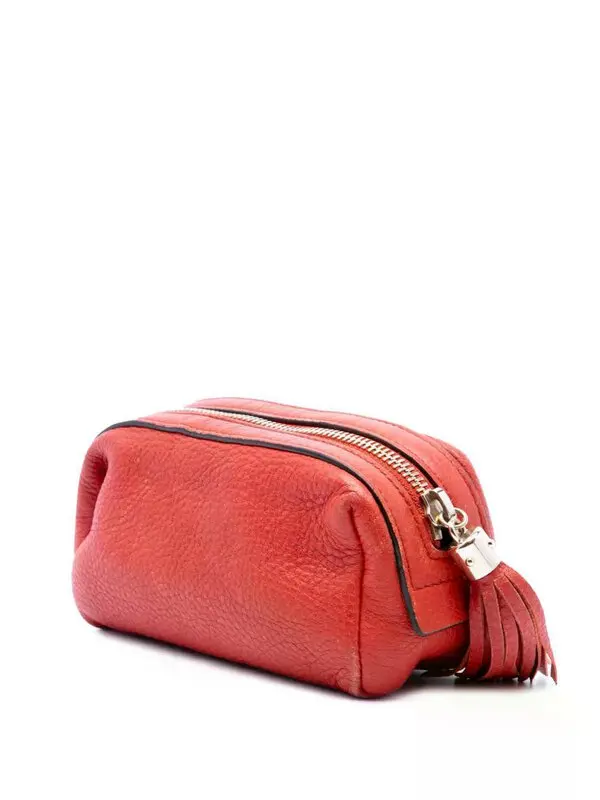 Gucci Soho Cosmetic Pouch In Pebbled Calfskin - Red