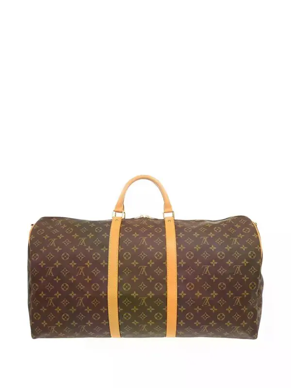 LOUIS VUITTON Monogram Keepall Bandouliere 60 Travel Bag - Brown