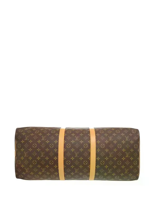 LOUIS VUITTON Monogram Keepall Bandouliere 60 Travel Bag - Brown