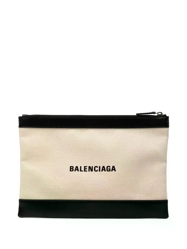Balenciaga Navy Clip M Clutch Bag