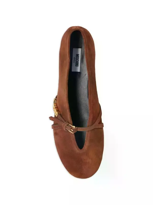 Moschino Plaque Buckle-strap Ballet Flats