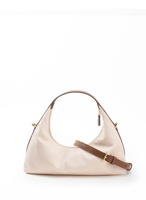 ELLEME Le Nylon Small Hobo Bag - Beige/cognac