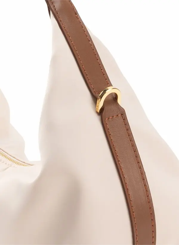 ELLEME Le Nylon Small Hobo Bag - Beige/cognac