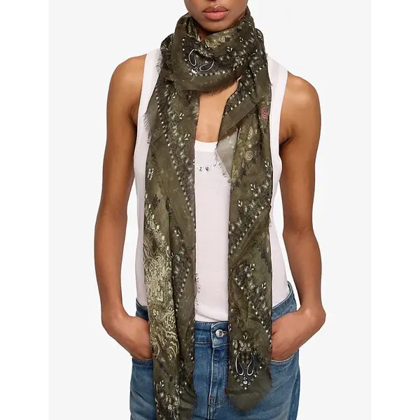 Zadig&Voltaire Keryy Vintage Printed Modal Scarf - Mousse