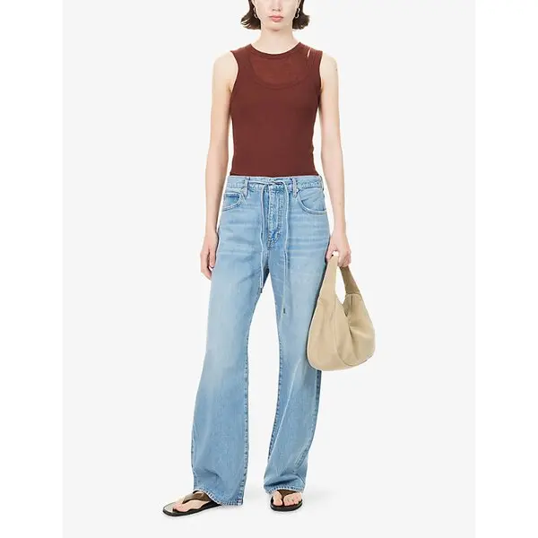 FRAME Off-duty Drawstring Bow Jeans - Afterglow