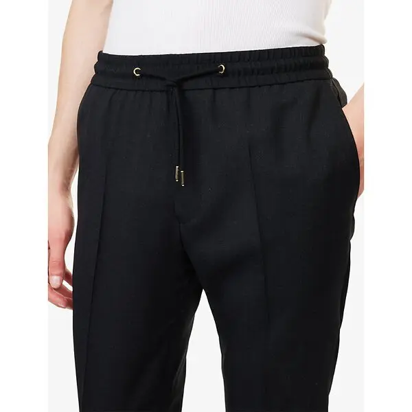 Paul Smith Drawstring Tapered-leg Wool Trousers