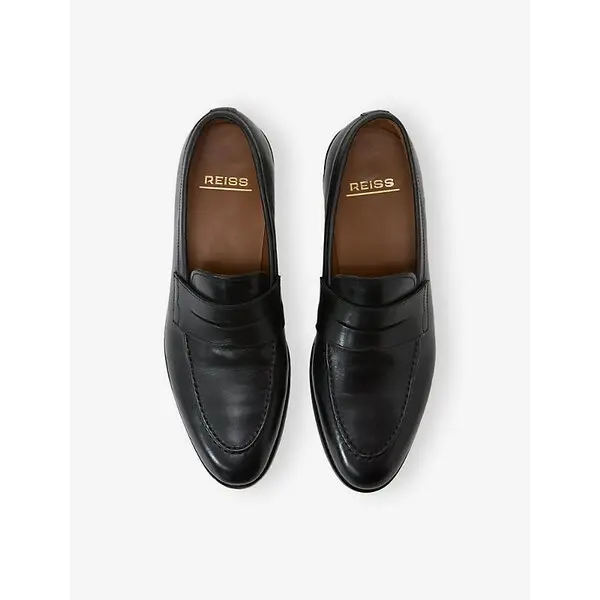 REISS Peter Formal Leather Saddle Loafers