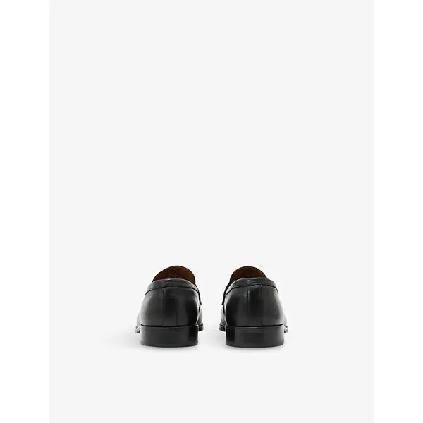 REISS Peter Formal Leather Saddle Loafers
