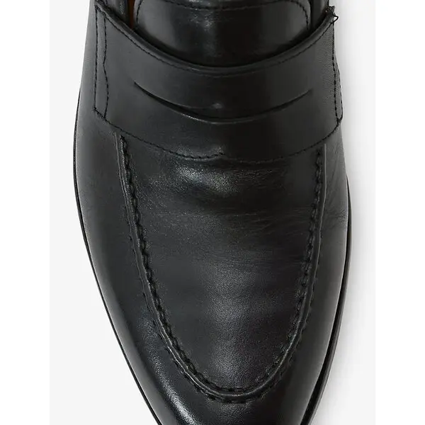 REISS Peter Formal Leather Saddle Loafers