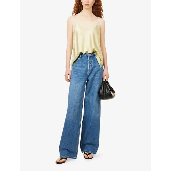 Good American High Rise Wide Leg Denim Jeans