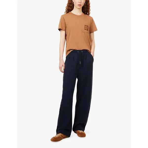 EMELLO Straight-leg Cotton Jogging Bottoms With Patch Pocket