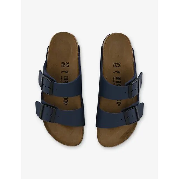 BIRKENSTOCK Arizona Double-strap Leather Sandals - Navy