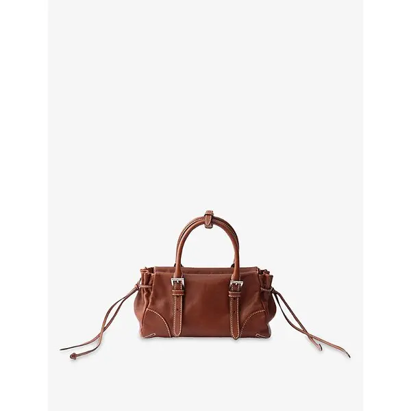 Prada Bonnie Small Leather Shoulder Bag - Brown