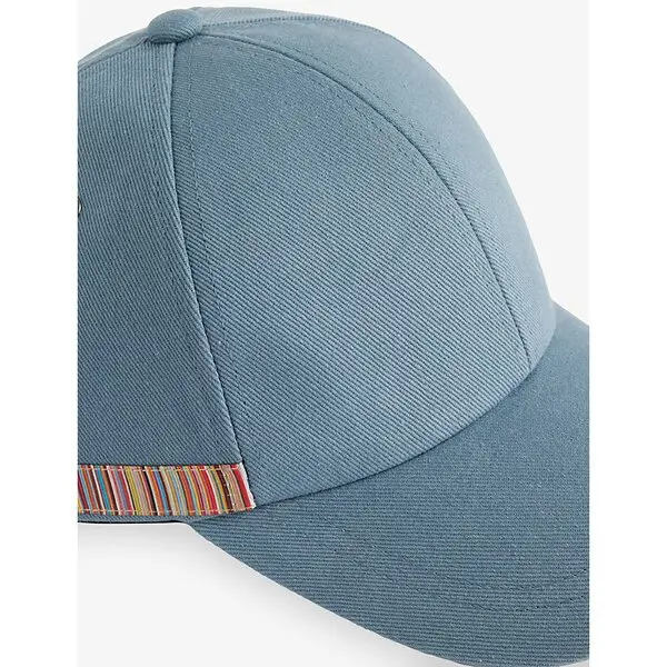 Paul Smith Cotton Baseball Cap With Signature Trim - Blue