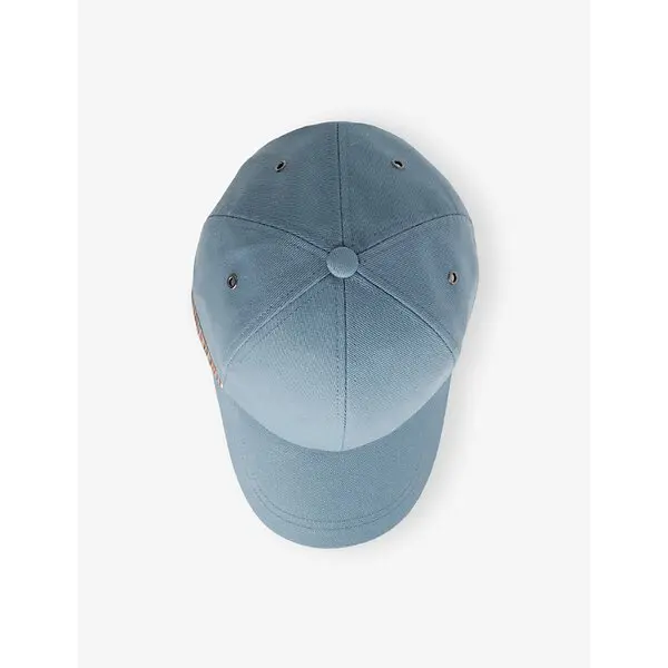 Paul Smith Cotton Baseball Cap With Signature Trim - Blue