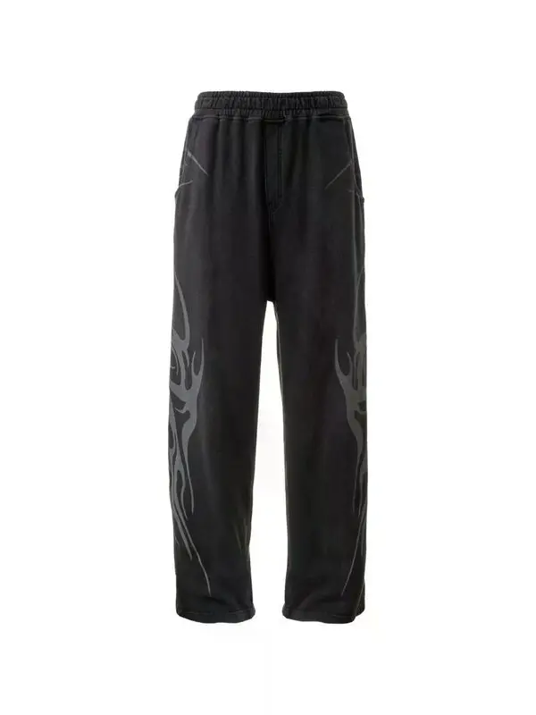 HELLSTAR Flame-print Track Pants - Black