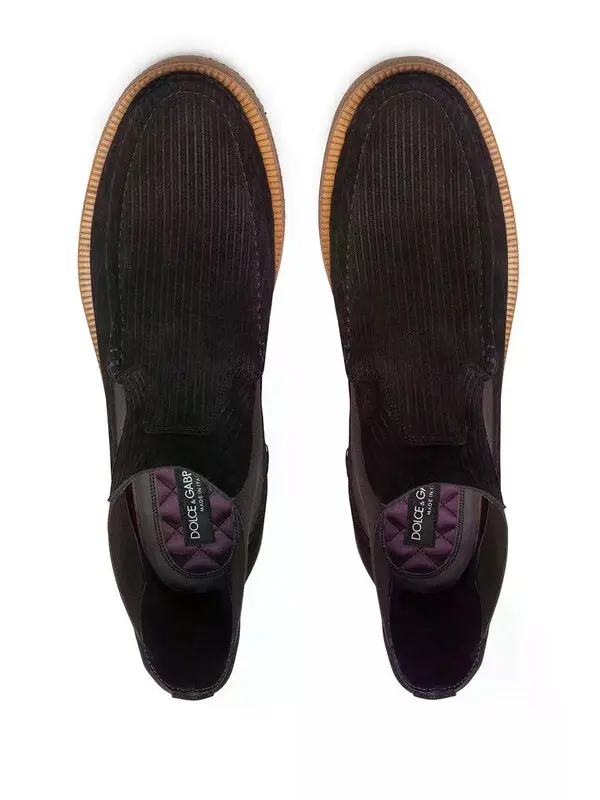 Dolce & Gabbana Corduroy Suede Chelsea Boots