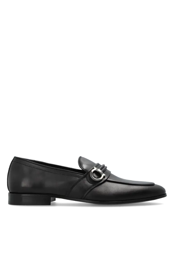 FERRAGAMO Saddle" Leather Loafers - Black