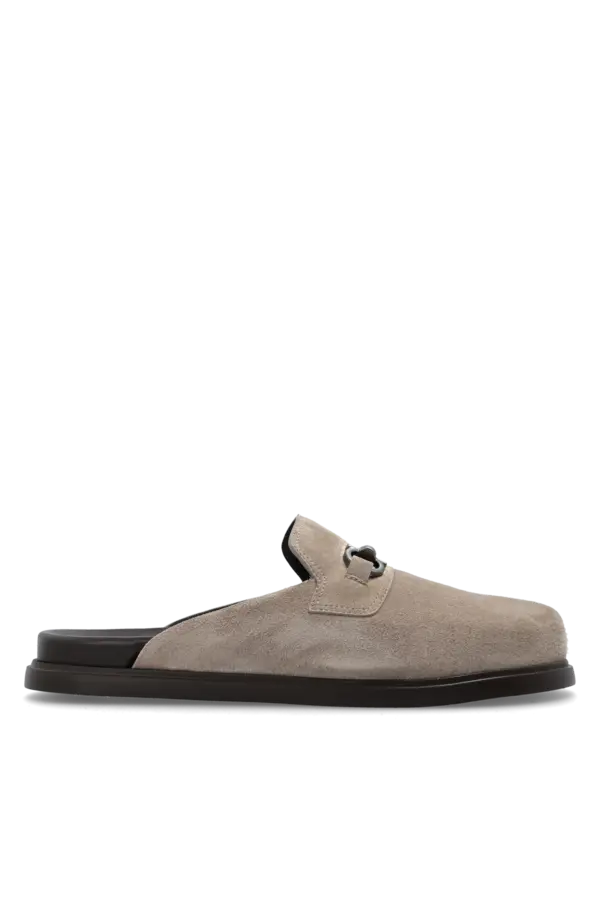 FERRAGAMO Santiago Suede Mules - Beige