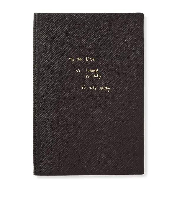 Smythson X Thomas Lélu Panama Leather To Do List Chelsea Notebook - Black