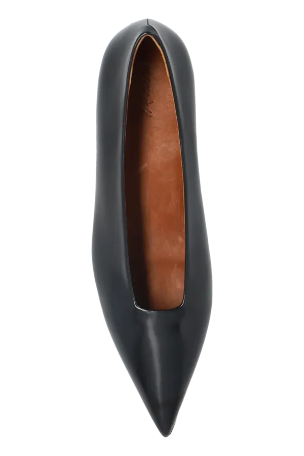 Marsèll Spino Patent Leather Pointed Toe Mid Heel Pumps