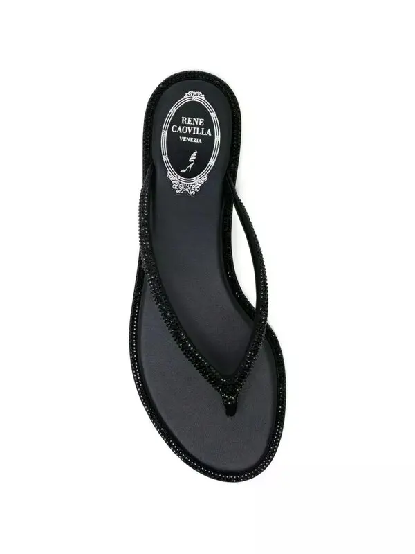 Rene Caovilla Crystal-embellished Sandals - Black