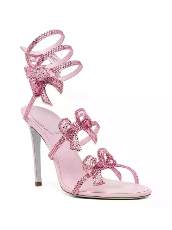 Rene Caovilla 100mm Crystal-embellished Sandals - Pink