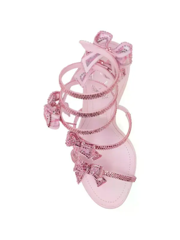 Rene Caovilla 100mm Crystal-embellished Sandals - Pink