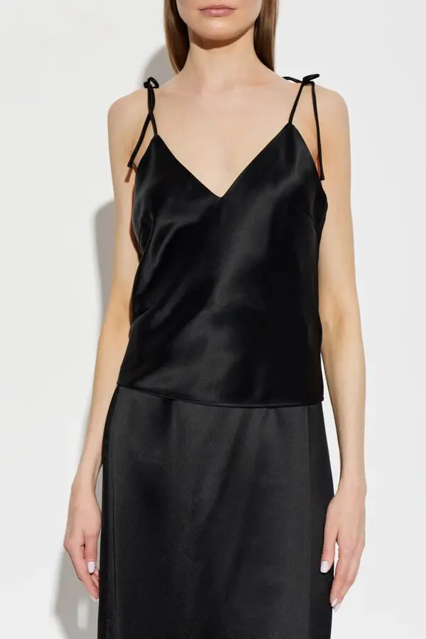 BY MALENE BIRGER Pasca' Top With V-neckline And Bow Detail