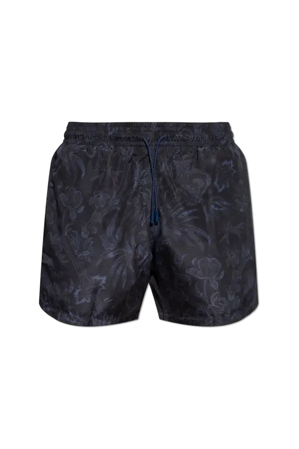 Etro Botanical Print Swim Shorts - Black