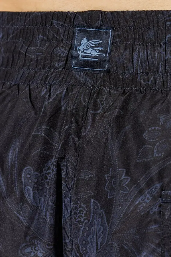 Etro Botanical Print Swim Shorts - Black