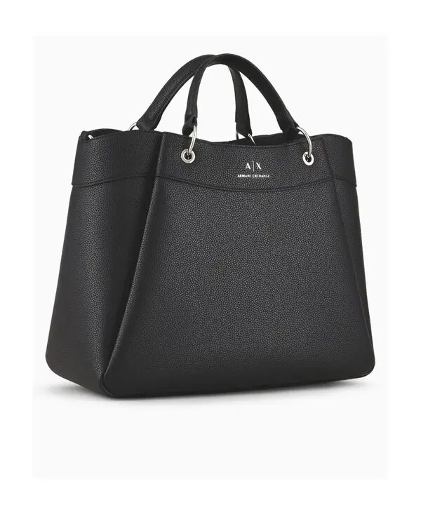 Armani Exchange Logo Leather Tote