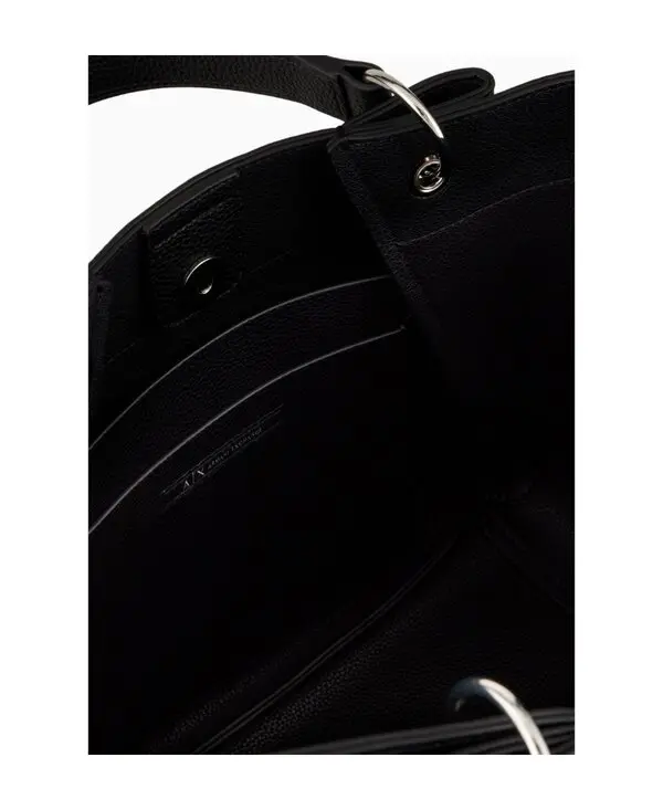 Armani Exchange Logo Leather Tote