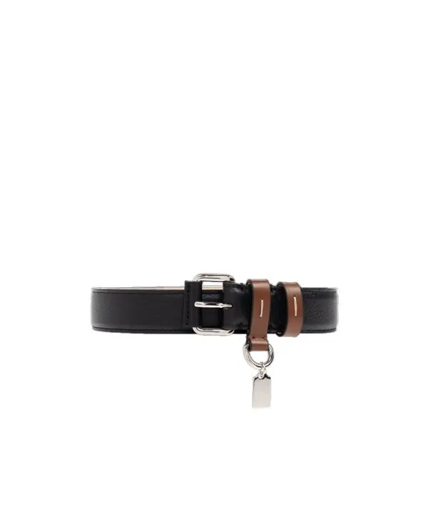 MAISON MARGIELA Logo Plaque Buckled Belt - Black