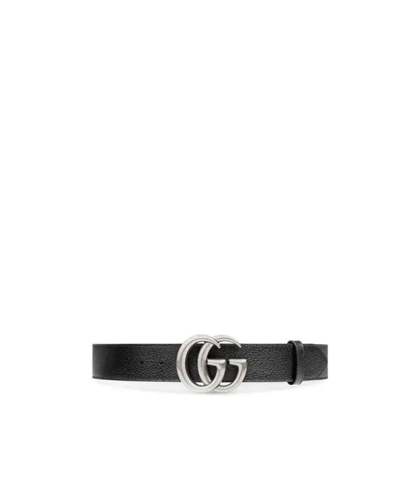 Gucci Double G Buckle Leather Belt - Black