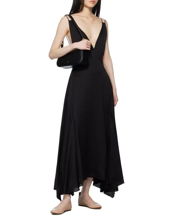 LANVIN Silk Dress With Spaghetti Straps And Open Back