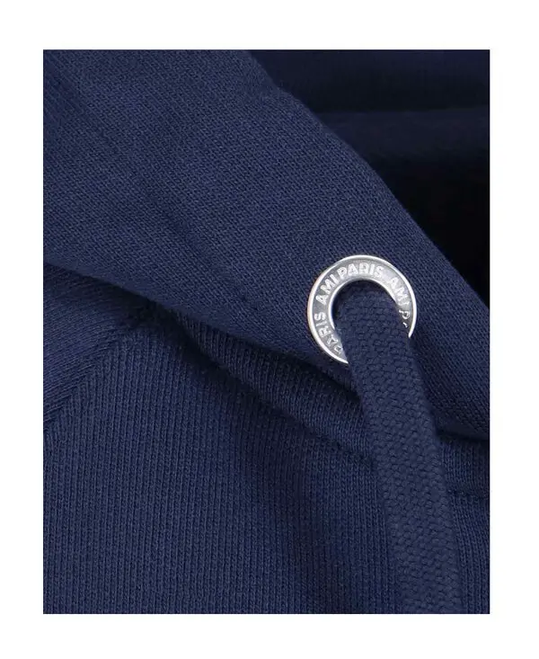Ami Logo Embroidered Cotton Hoodie