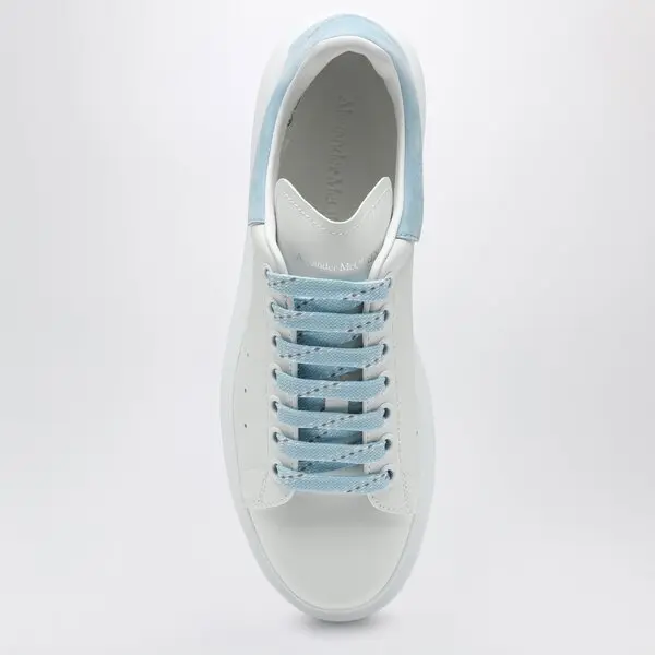 Alexander McQueen Oversized Sneakers With Powder Blue Heel Tab - White