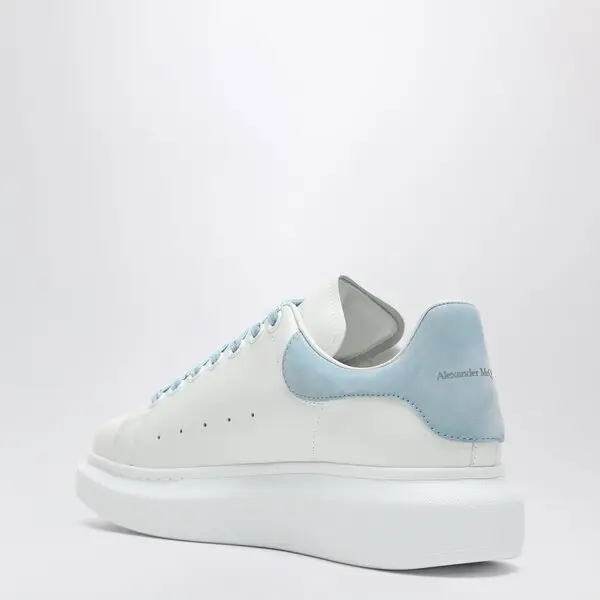 Alexander McQueen Oversized Sneakers With Powder Blue Heel Tab - White