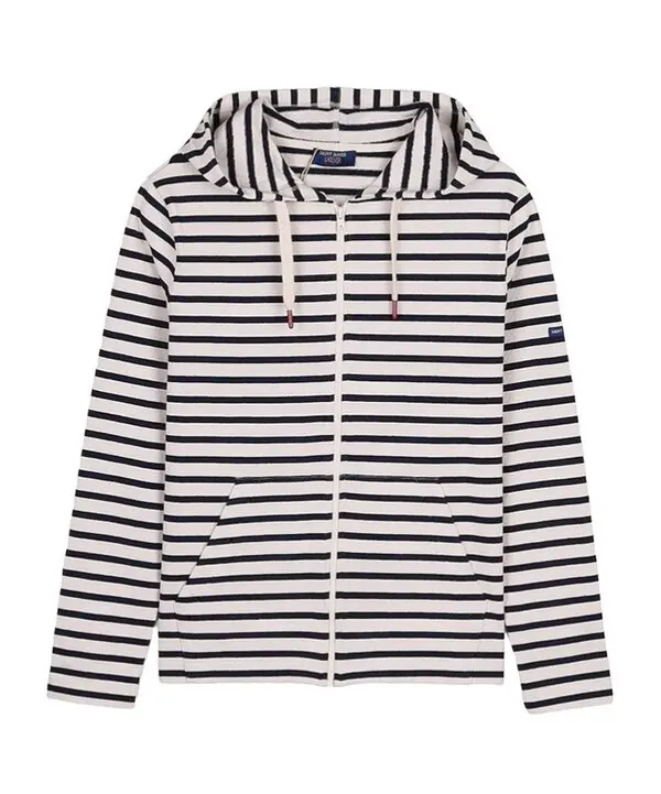 Saint James Long Sleeve Zip Up Hooded Sweatshirt