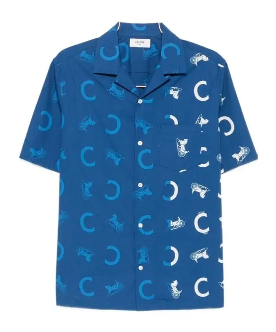 Celine Bowling' Shirt With Pointed Collar And Front Button Closure