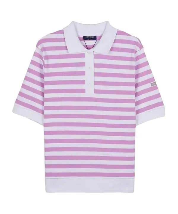 Saint James Striped Short Sleeve Polo Shirt