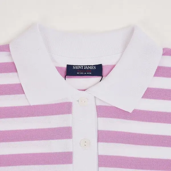 Saint James Striped Short Sleeve Polo Shirt