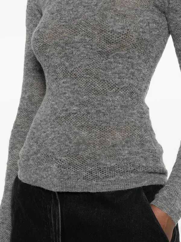 Brunello Cucinelli Open-knit Long-sleeve Sweater