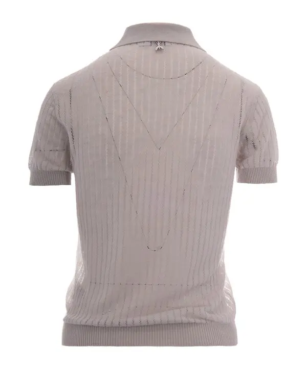 Patrizia Pepe Knitted Polo Shirt With Button Detail