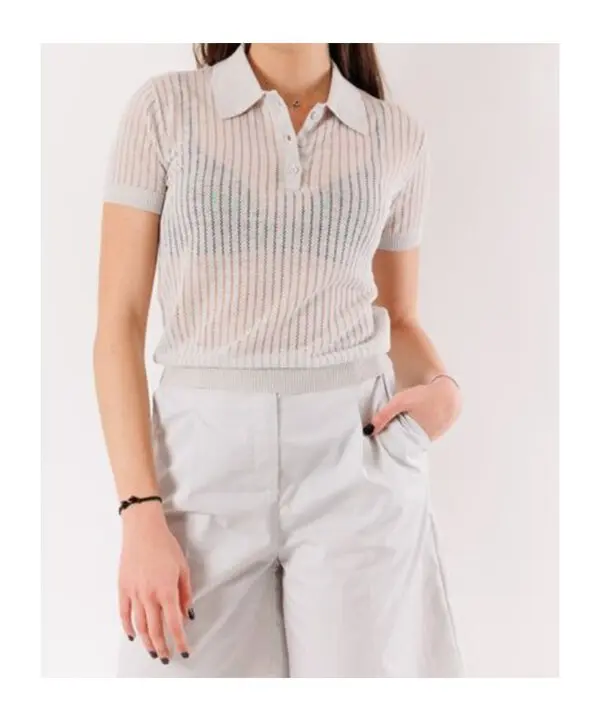 Patrizia Pepe Knitted Polo Shirt With Button Detail